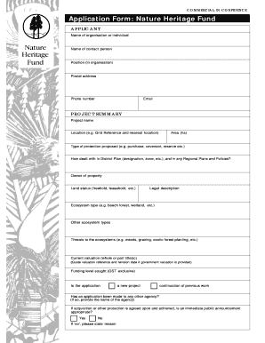 Fillable Online doc govt Nature Heritage Fund application form - doc govt Fax Email Print ...
