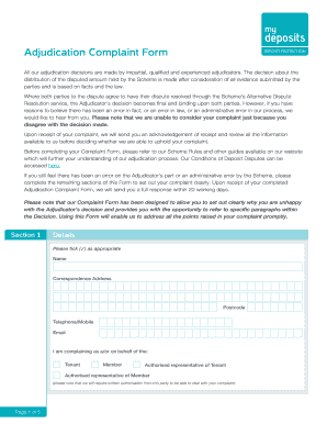 Fillable Online Adjudication Complaint Form Fax Email Print - pdfFiller