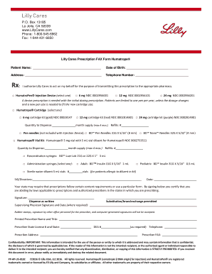 Fillable Online Humatrope - Lilly Cares Fax Email Print - pdfFiller