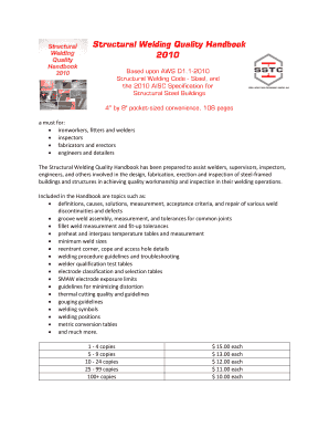 Fillable Online Structural Welding Quality Handbook 2010 - Steel ...