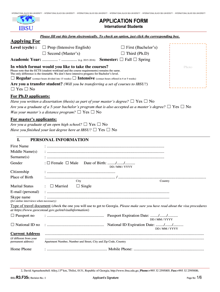 Fillable Online ips ibsu edu application form - Student Affairs Fax Email Print - pdfFiller
