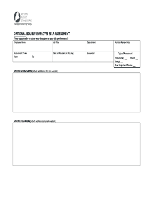 Fillable Online umaine Hourly Employee Self-Assessment FINAL REV 1-24-13 Fax Email Print - pdfFiller
