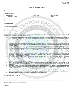 Fillable Online Power of Attorney new - Magic Custom Brokers Fax Email ...