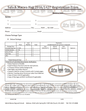 Fillable Online DELUXE - SAFA & MARWA Hajj Register Form 2017 Fax Email ...