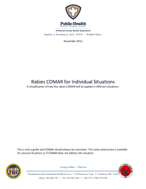 Fillable Online Rabies COMAR for Individual Situations Fax Email Print ...