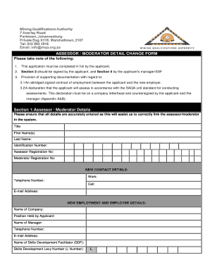 Fillable Online Assessor - Moderator Detail Change v3.pdf - Mining ...