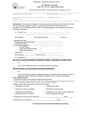 Fillable Online web stu St. Thomas University 16401 N.W. 37th Ave ...