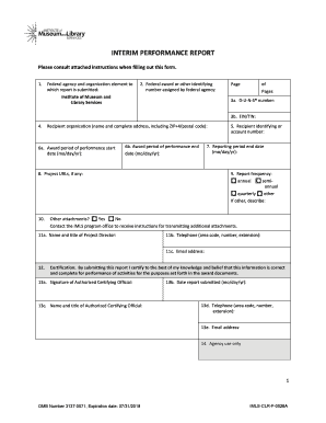 Fillable Online imls INTERIM PERFORMANCE REPORT - imls.gov Fax Email Print - pdfFiller