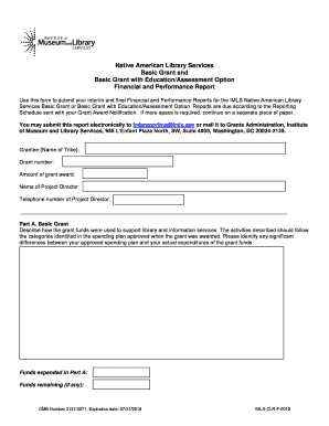 Fillable Online imls Native American Library Services Basic Grant and ...