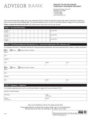 Fillable Online REQUEST TO ADD OR CHANGE THIRD-PARTY STATEMENT Fax ...