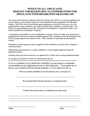 Fillable Online Request for Reasonable Accommodation Form.doc Fax Email ...
