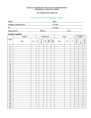 Fillable Online rcmi rcm upr Sequencing Form - RCMI - UPR.edu Fax Email ...
