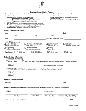 Fillable Online mu Purpose: Use this form to declare or drop a primary ...