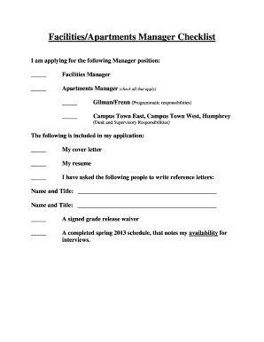 69+ Free Editable Manager Checklist Templates in MS Word [DOC] | pdfFiller