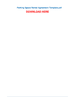 Fillable Online Parking Space Rental Agreement Template Fax Email Print ...
