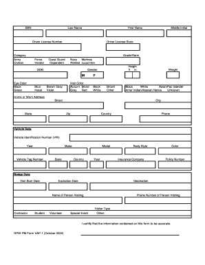 Fillable Online t310bsa FtHam DPW-PM Form VAP-1.xls Fax Email Print ...