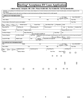 Fillable Online RV Application 06-07-06.doc Fax Email Print - pdfFiller