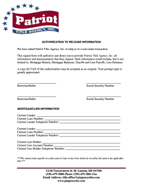 Fillable Online Authorization to Release Info.docx Fax Email Print - pdfFiller