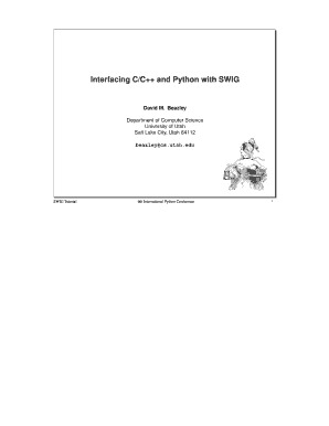 Fillable Online Interfacing C/C++ and Python with SWIG Fax Email Print - pdfFiller