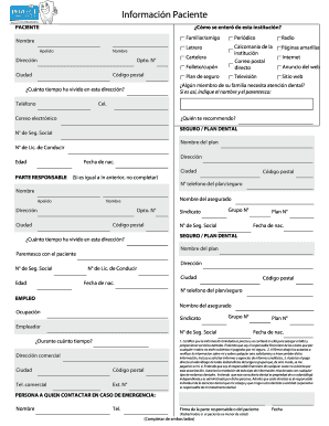 Fillable Online Informaci n Paciente Fax Email Print - pdfFiller