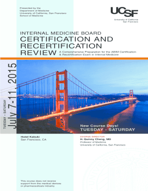 Fillable Online INTERNAL MEDICINE BOARD CERTIFICATION AND REVIEW Fax ...
