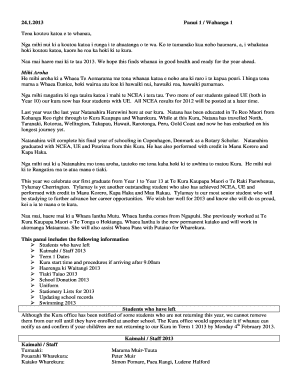 Fillable Online terakipaewhenua school special panui - Te Kura Kaupapa ...