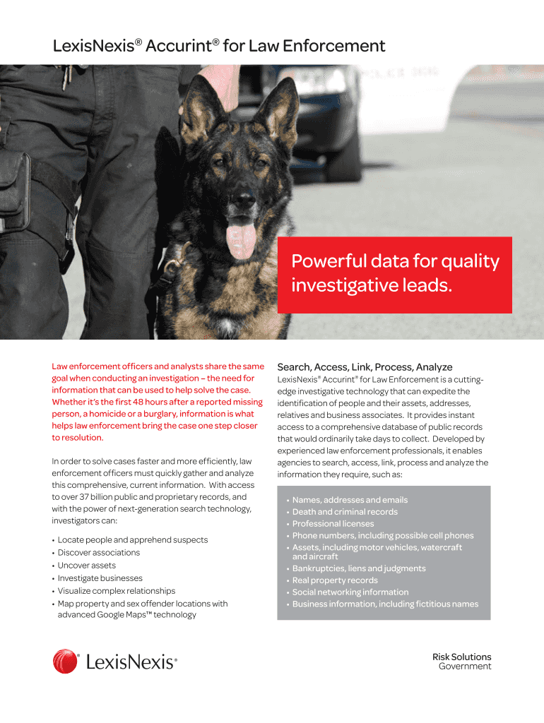 Fillable Online LexisNexis Accurint for Law Enforcement Fax Email Print ...