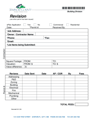 Fillable Online seminolecountyfl Revision Form - Seminole County Fax ...