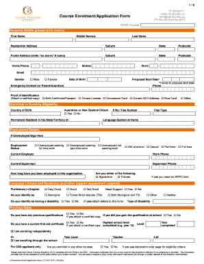 Fillable Online cta qld edu Course Enrolment/Application Form - Cairns ...