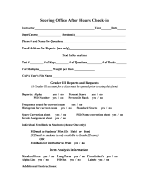 Fillable Online msu Grader III and Item Analysis After Hours Check-in ...