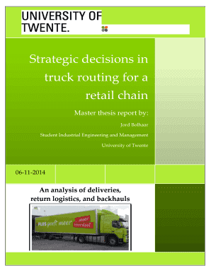 Fillable Online essay utwente Strategic decisions in truck routing for ...