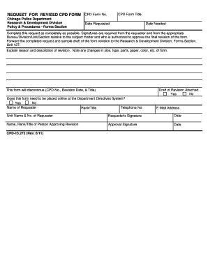 Fillable Online REQUEST FOR REVISED CPD FORM Chicago Police Department ...