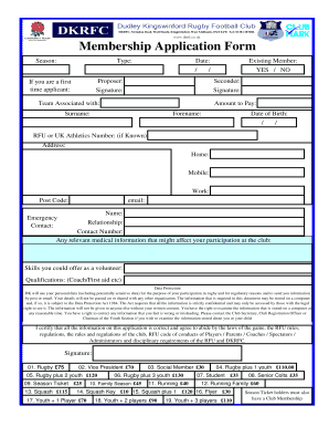 Fillable Online Member Application Form - Pitchero Fax Email Print - pdfFiller
