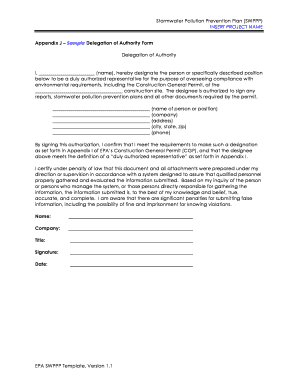 Fillable Online jamescitycountyva Appendix J Sample Delegation of ...