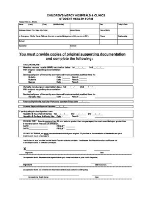 Fillable Online childrensmercy You must provide copies of original ...