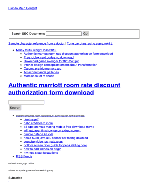 Fillable Online authentic marriott room rate discount authorization ...