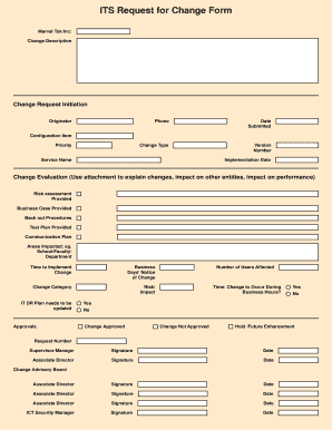Fillable Online flinders edu ITS Request for Change Form - Flinders University Fax Email Print ...
