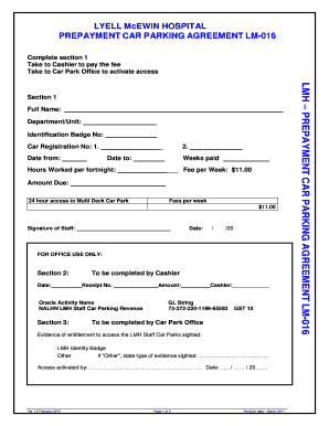 Fillable Online flinders edu LYELL McEWIN HOSPITAL PREPAYMENT CAR ...