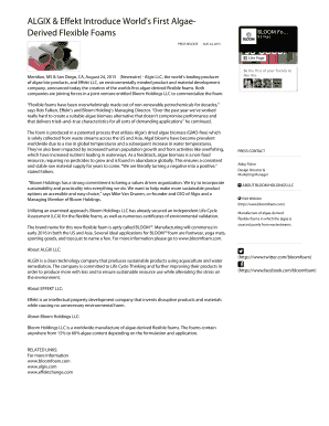 Fillable Online ALGIX & Effekt Introduce World's First Algae- Derived ...