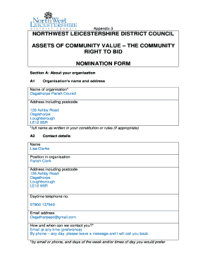 Fillable Online Application forms - North West Leicestershire District ...