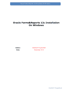 Fillable Online Oracle Forms&Reports 12c Installation On Windows ...