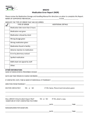 Fillable Online bravoinc BRAVO Medication Error Report (MER) - bravoinc ...