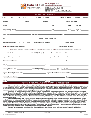 Fillable Online Distinctive Dentistry. New Patient Information Form Fax Email Print - pdfFiller