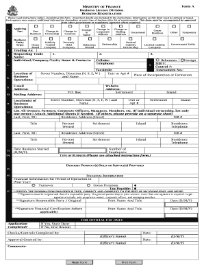Fillable Online forms bahamas gov MINISTRY OF FINANCE Form A Business ...