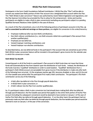 Fillable Online 401(k) Plan Roth Enhancements Fax Email Print - pdfFiller