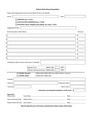 Fillable Online www2 stetson duPont-Ball Library Requisition Fax Email ...