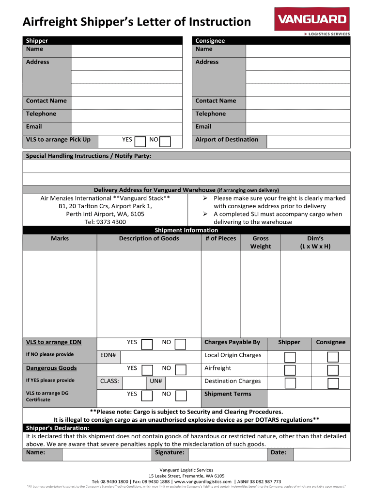 Fillable Online VLS to arrange Pick Up Fax Email Print - pdfFiller