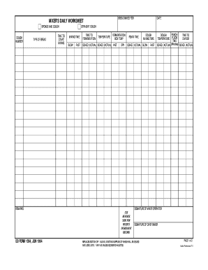 Fillable Online dtic DD Form 1934, Mixer's Daily Worksheet, June 1964 ...