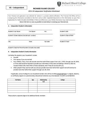 Fillable Online rbc V6 Independent Verification Worksheet - Richard ...