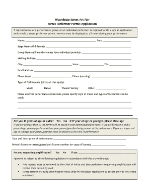 Fillable Online wyandottestreetartfair wyandotte street fair form Fax ...